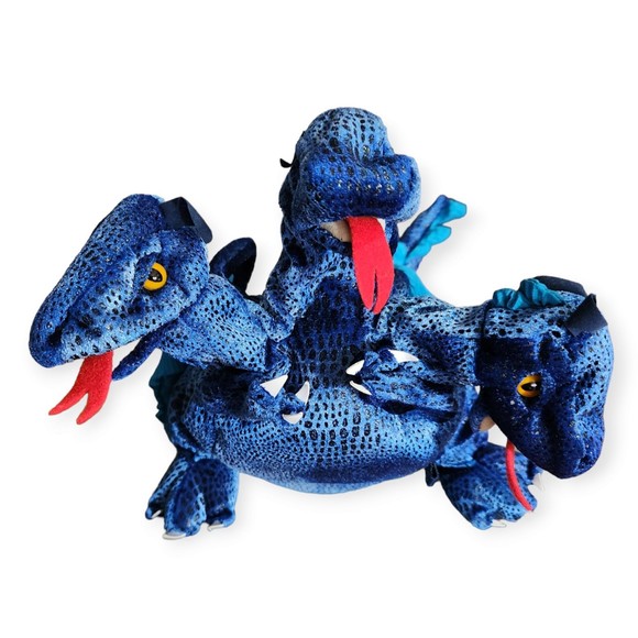 Toys | Folkmanis Puppet 3 Headed Blue Dragon Hand 5 Finger Fairy Tale ...